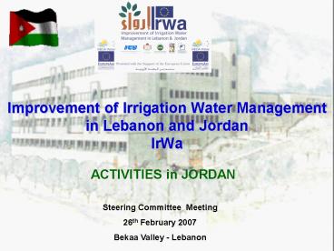 Improvement of Irrigation Water Management in Lebanon and Jordan IrWa ...