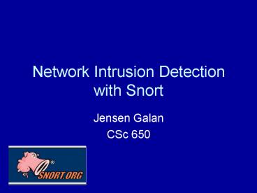 Network Intrusion Detection with Snort presentation | free to view