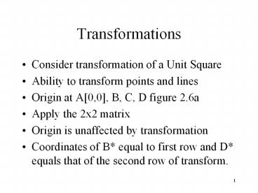 Transformations presentation | free to view