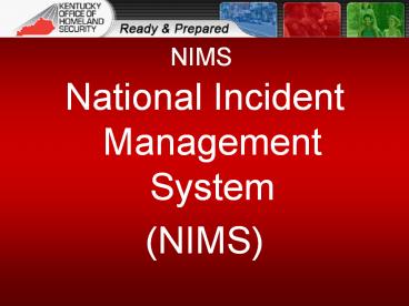 NIMS presentation | free to view