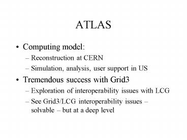 ATLAS presentation | free to view