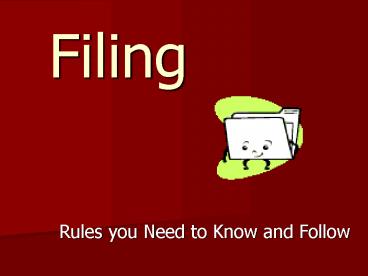 Filing presentation | free to view