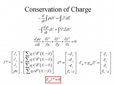 Conservation of Charge presentation | free to view