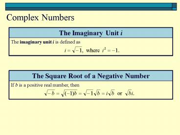 PPT – Complex Numbers PowerPoint presentation | free to view - id ...
