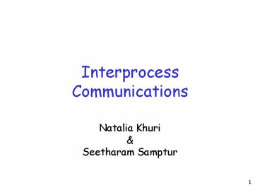 Interprocess Communications presentation | free to download