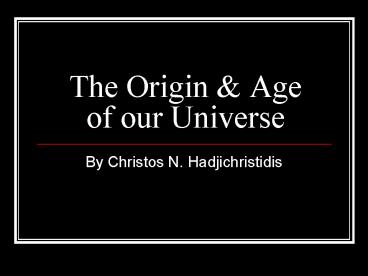 The Origin presentation | free to view