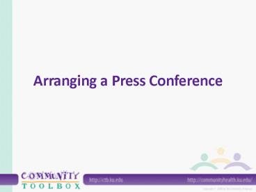 Arranging a Press Conference presentation | free to view