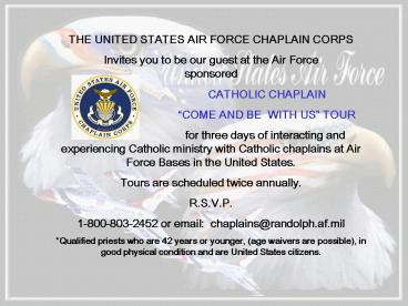 THE UNITED STATES AIR FORCE CHAPLAIN CORPS presentation | free to view