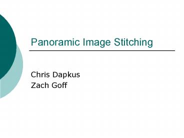 Panoramic Image Stitching presentation | free to view