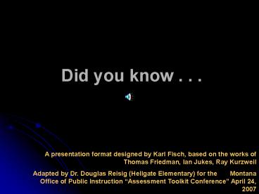 Did you know ' ' ' presentation | free to view