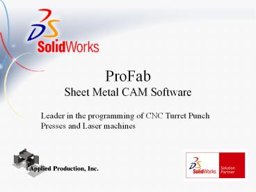 PPT – ProFab Sheet Metal CAM Software PowerPoint presentation | free to ...