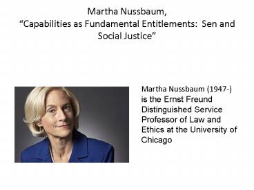 Martha Nussbaum, Capabilities as Fundamental Entitlements: Sen and ...