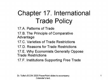 Chapter 17' International Trade Policy presentation | free to view