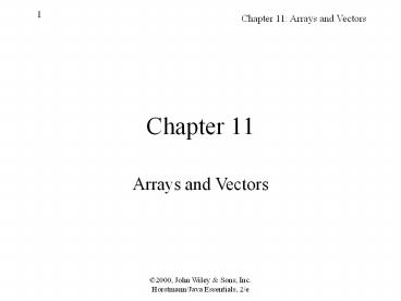 Arrays and Vectors presentation | free to download