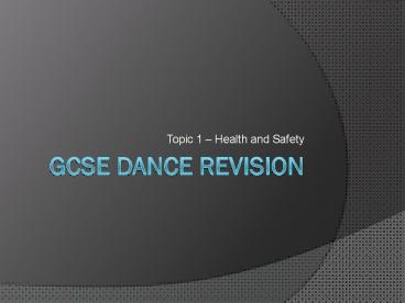Gcse Dance Revision presentation | free to view