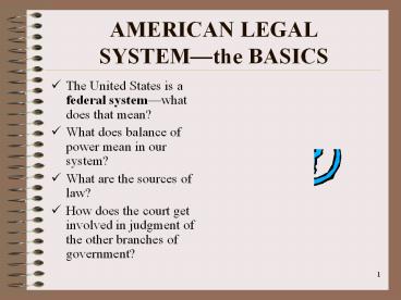 AMERICAN LEGAL SYSTEM presentation | free to download