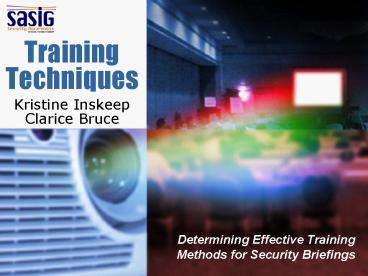 PPT – Training Techniques PowerPoint presentation | free to view - id ...