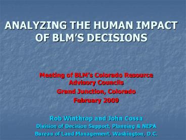 PPT – ANALYZING THE HUMAN IMPACT OF BLM PowerPoint presentation | free ...