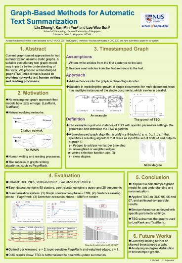 Graph-Based Methods for Automatic Text Summarization presentation | free to download