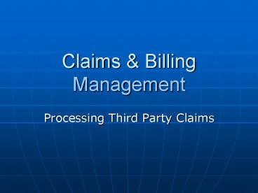 Claims presentation | free to view