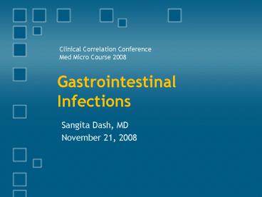 Gastrointestinal Infections presentation | free to view