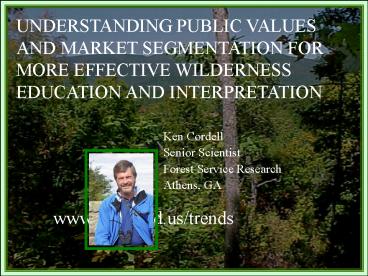UNDERSTANDING PUBLIC VALUES AND MARKET SEGMENTATION FOR MORE EFFECTIVE ...
