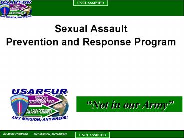 Sexual Assault Prevention and Response Program presentation | free to view
