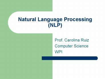 PPT – Natural Language Processing (NLP) PowerPoint presentation | free ...