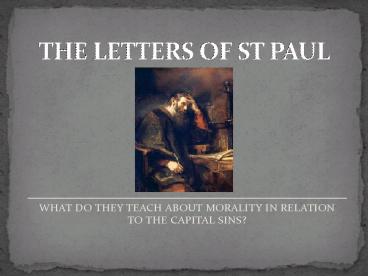 THE LETTERS OF ST PAUL presentation | free to view
