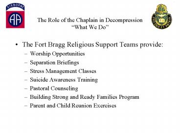 PPT – The Role of the Chaplain in Decompression PowerPoint presentation ...