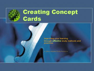 PPT – Creating Concept Cards PowerPoint presentation | free to view ...