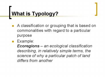 What is Typology presentation | free to view