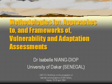 Methodologies for, Approaches to, and Frameworks of, Vulnerability and ...