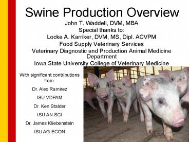 Swine Production Overview presentation | free to view