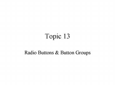 Radio Buttons presentation | free to view