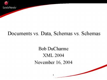 PPT – Documents vs' Data, Schemas vs' Schemas PowerPoint presentation ...