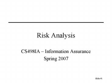 PPT – Risk Analysis PowerPoint presentation | free to view - id: c55e2 ...