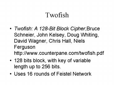 Twofish presentation | free to view