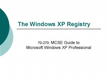 The Windows XP Registry presentation | free to view