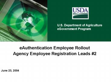 eAuthentication Employee Rollout presentation | free to view