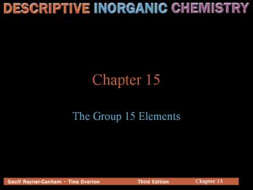 The Group 15 Elements presentation | free to download