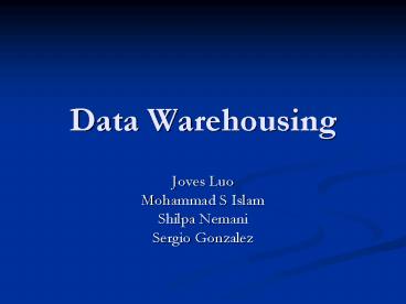 PPT – Data Warehousing PowerPoint presentation | free to view - id ...