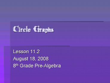 Circle Graphs presentation | free to view