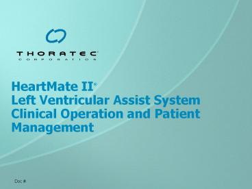 HeartMate II presentation | free to download