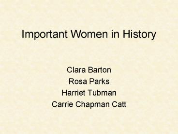 Important Women in History presentation | free to view