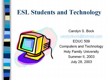 ESL Students and Technology presentation | free to download