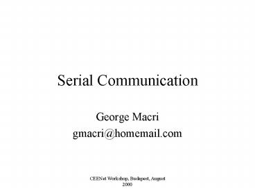 Serial Communication presentation | free to view