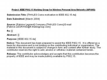 PPT – Project: IEEE P802.15 Working Group for Wireless Personal Area ...