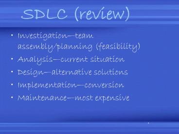 SDLC review presentation | free to view