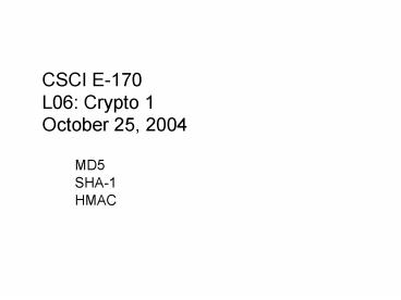 MD5 presentation | free to download